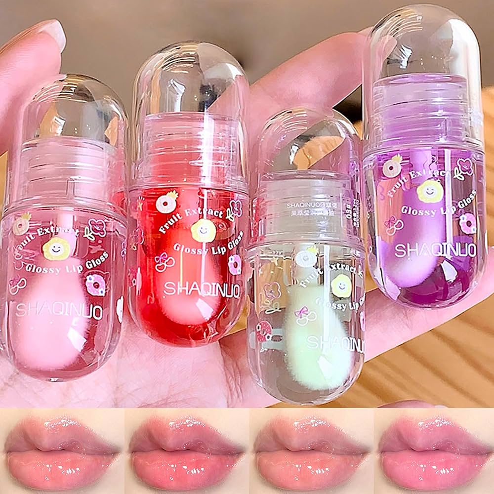 Lip Gloss For Teens M&U Sparkle Lip Gloss Set With Handbag, 7Pcs Macao