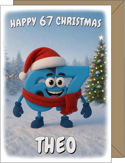 Personalised 67 Christmas Card – Funny Italian Brainrot Six Seven Xmas ...