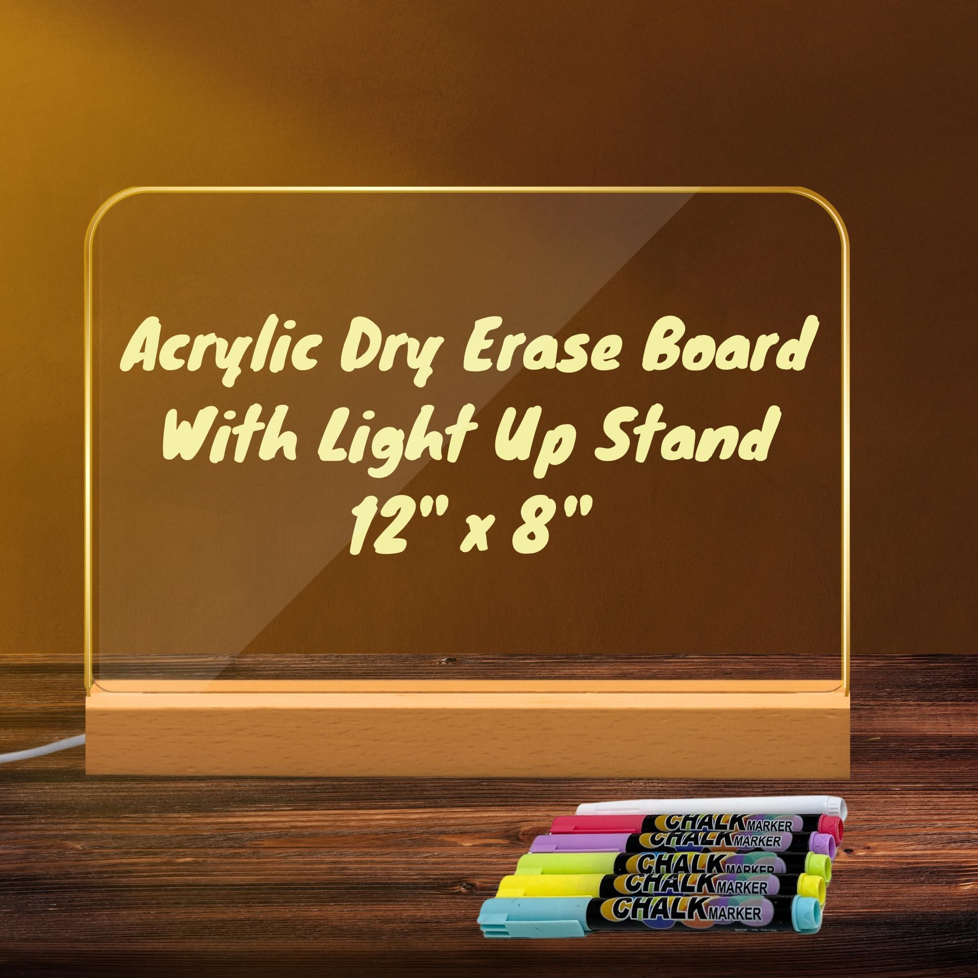 Amazon.com : SHOOFFICE Acrylic Dry Erase Board with Light, Light up Dry ...