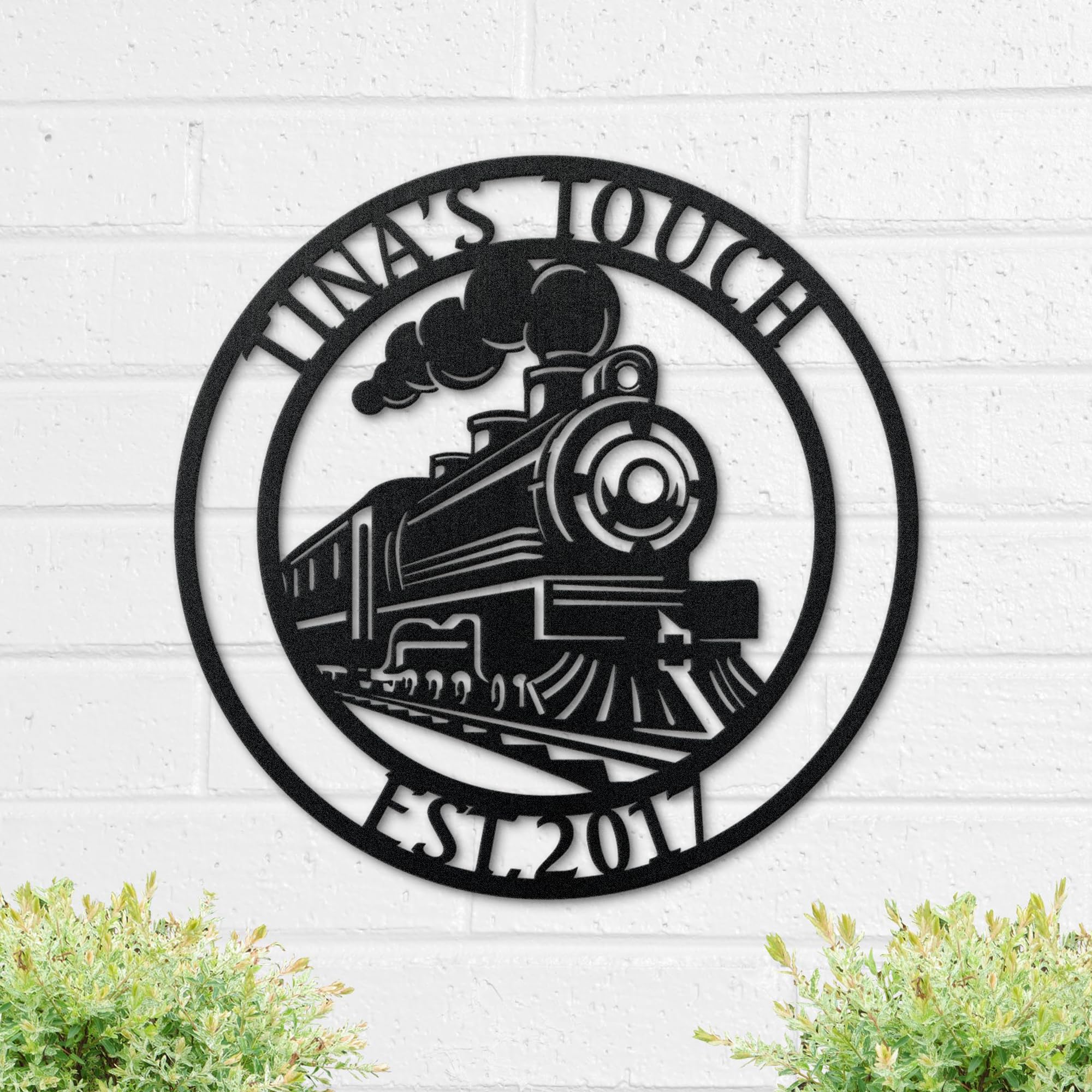Amazon.com: TUHRRCF Personalized Train Railroad Metal Sign Custom Name ...