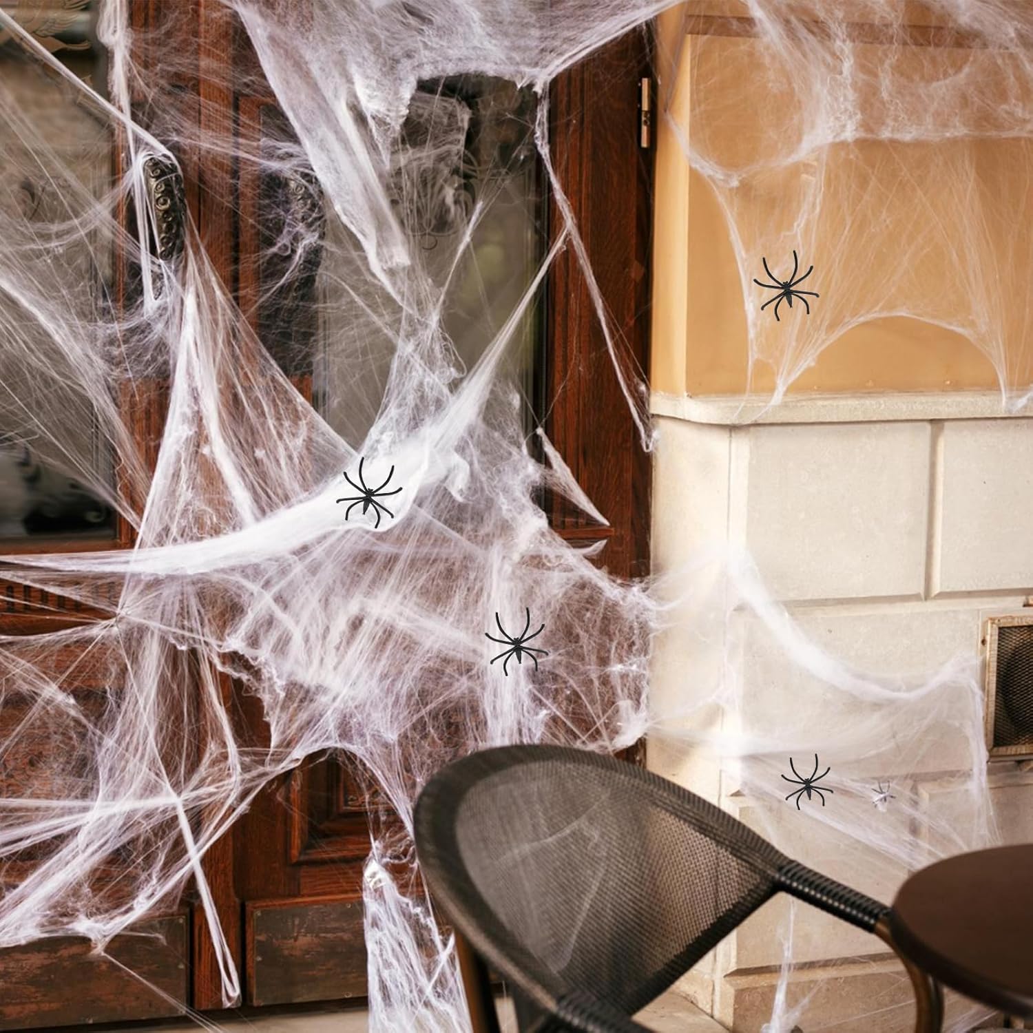 Amazon.com : Kreyfer Halloween Spider Web Decorations 300 Sqft Spooky ...