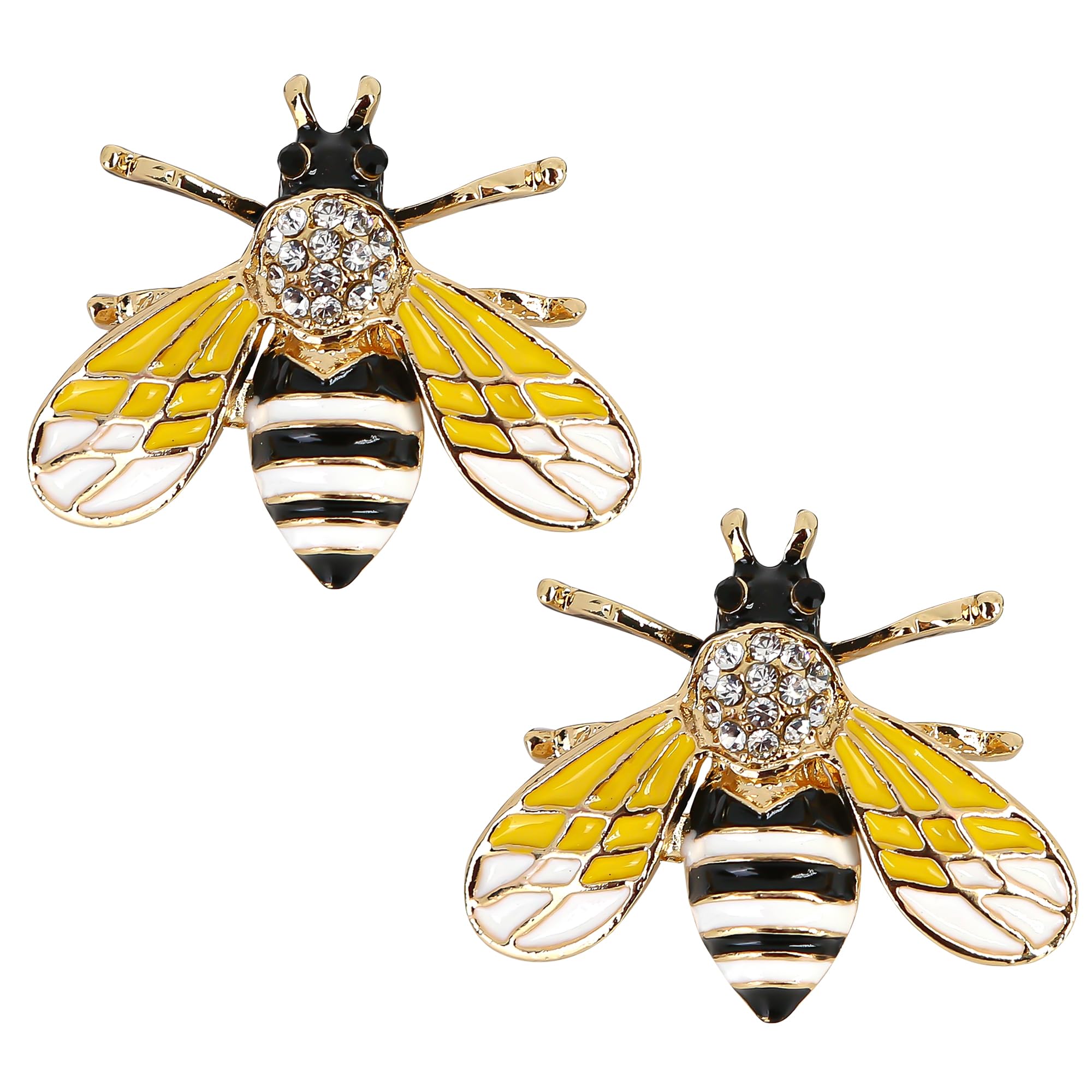 Amazon.com: 2Pcs Honey Crystal Bee Brooches Pin Accessories for Women ...
