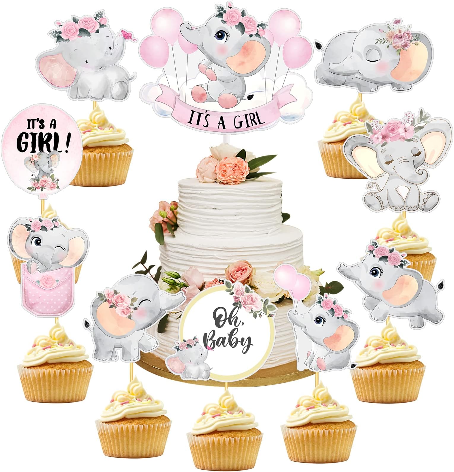 Amazon.com: 50 Pieces Mustache Cupcake Toppers Mustache Birthday Cake ...