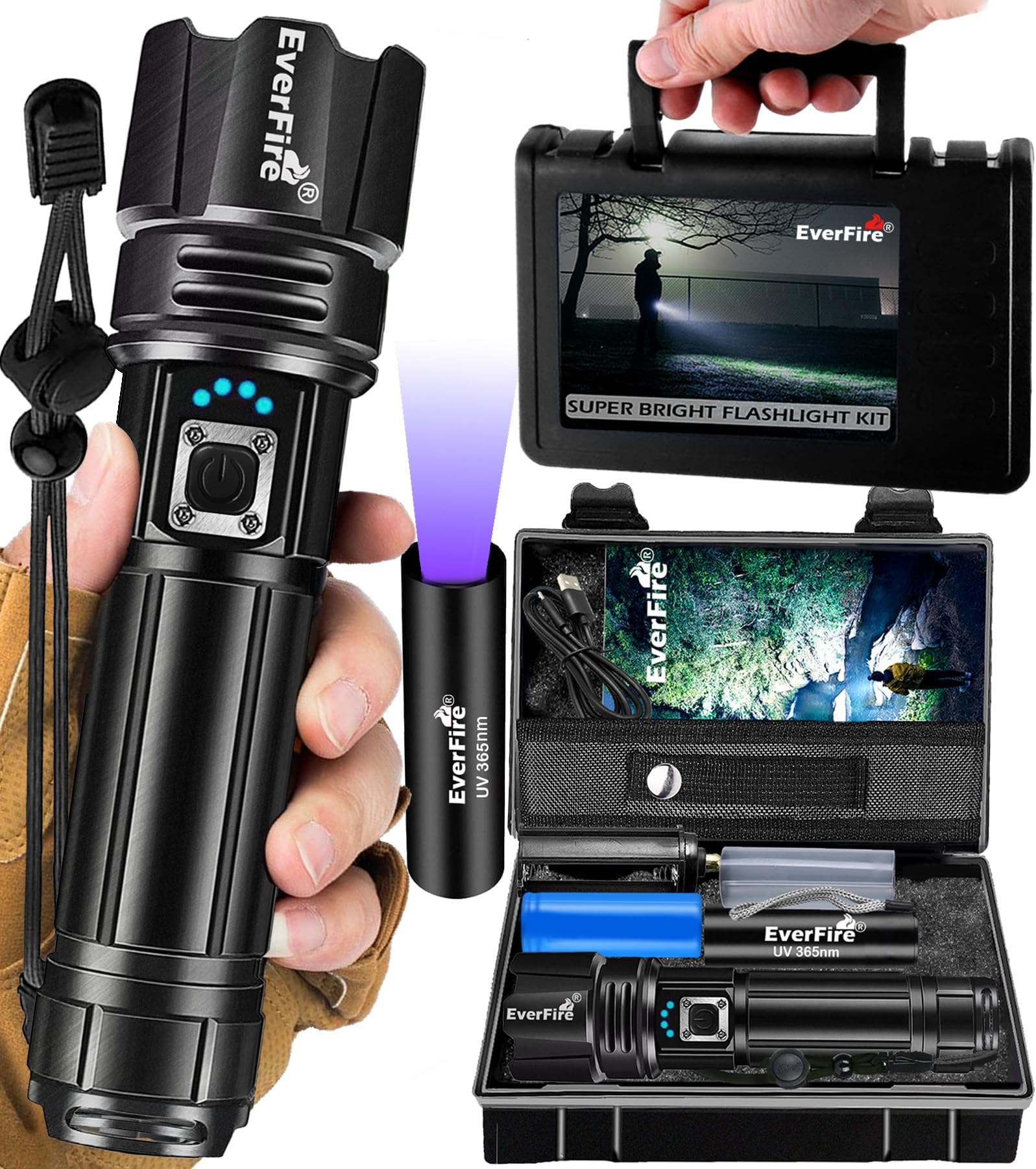 Rechargeable Flashlight, LED Flashlights High Lumens, 990000 Lumen ...