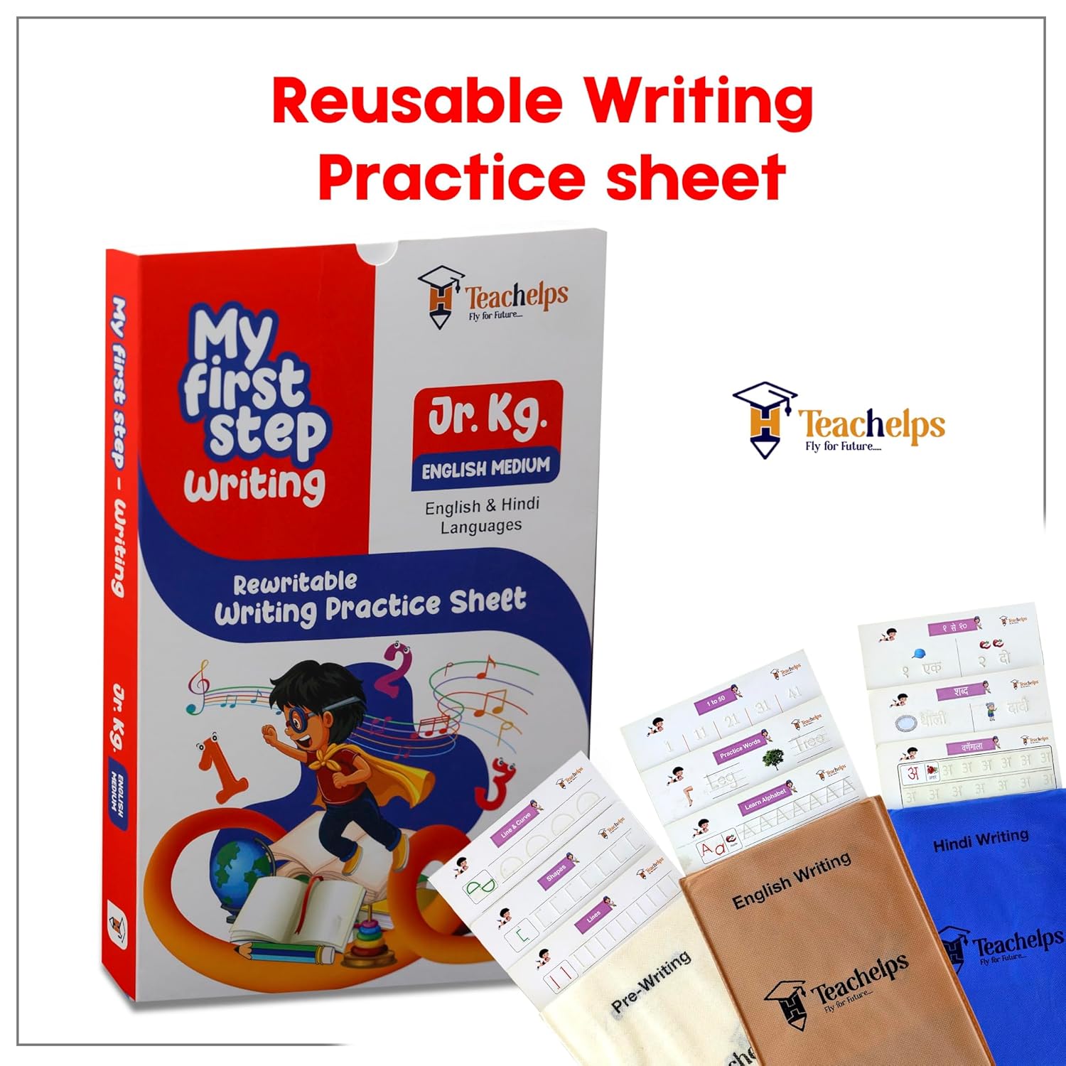 Buy LKG kit | English Medium | CBSE | English Hindi | Reusable Writing ...