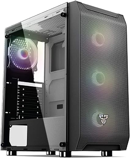 Fantech PC Gaming Computer Desktop Case Tempered Glass Side Panel ATX ...