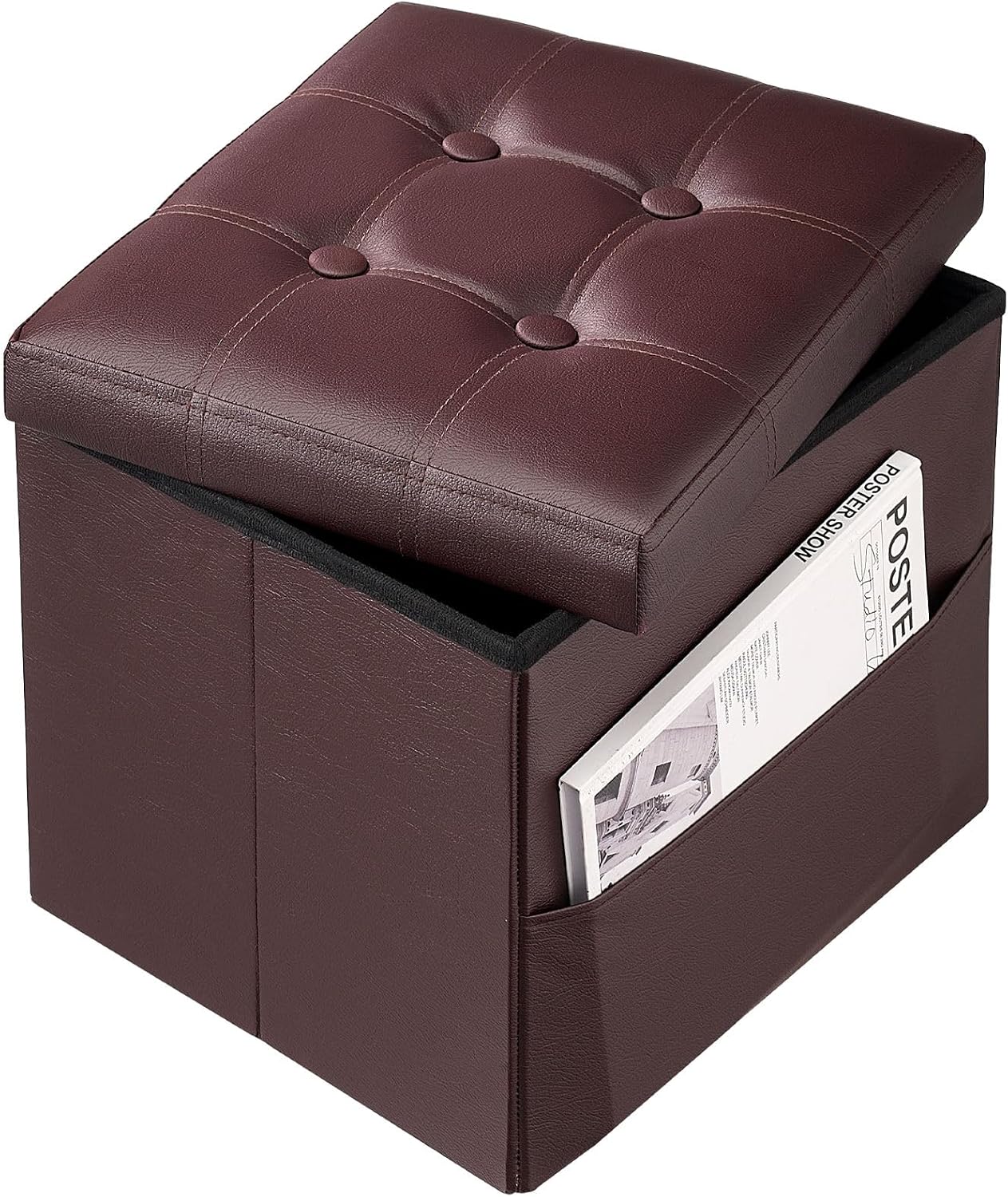 Amazon.com: VewePata Ottoman with Storage Foot Stool, 17 Inches Folding ...