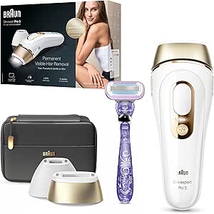 Braun Silk·expert Pro 5, At-Home Laser, IPL Hair Removal Device, Permanent Visible Hair Removal ...
