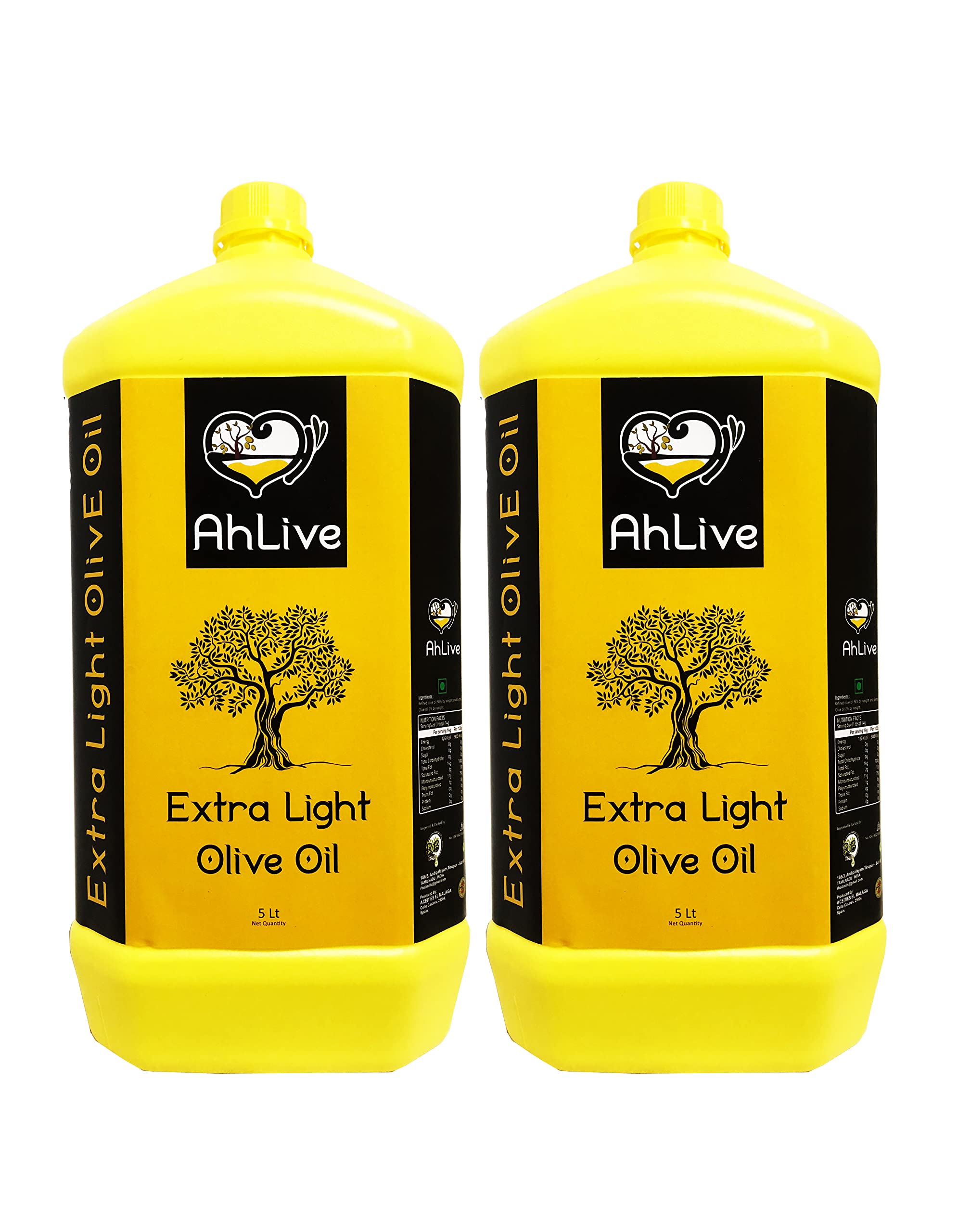 AHLIVE Extra Light Olive Oil - 5 Liter Pack Of 2 : Amazon.in: Grocery ...