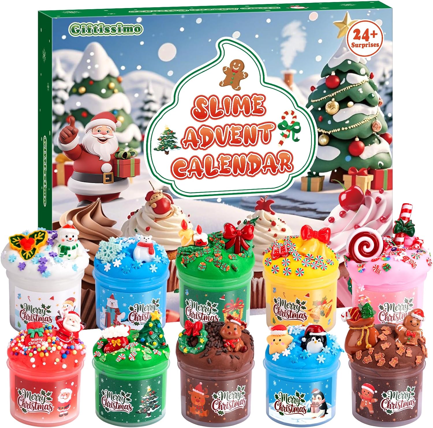 Slime Advent Calendar 2025, 24 Days Christmas Countdown Calendar with ...