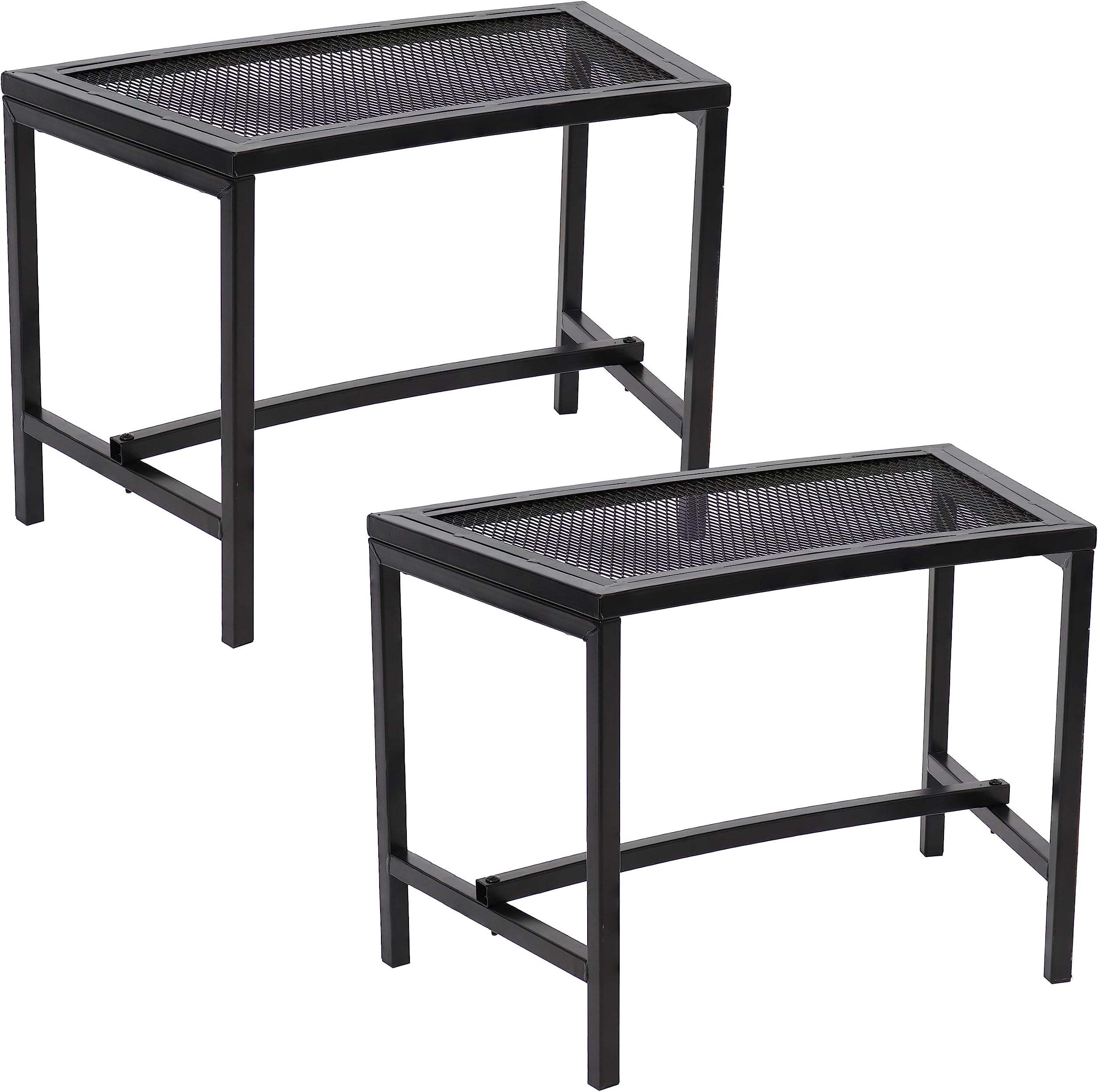 Amazon.com : Mingyall Metal Curved Fire Pit Bench Set of 4, Outdoor ...
