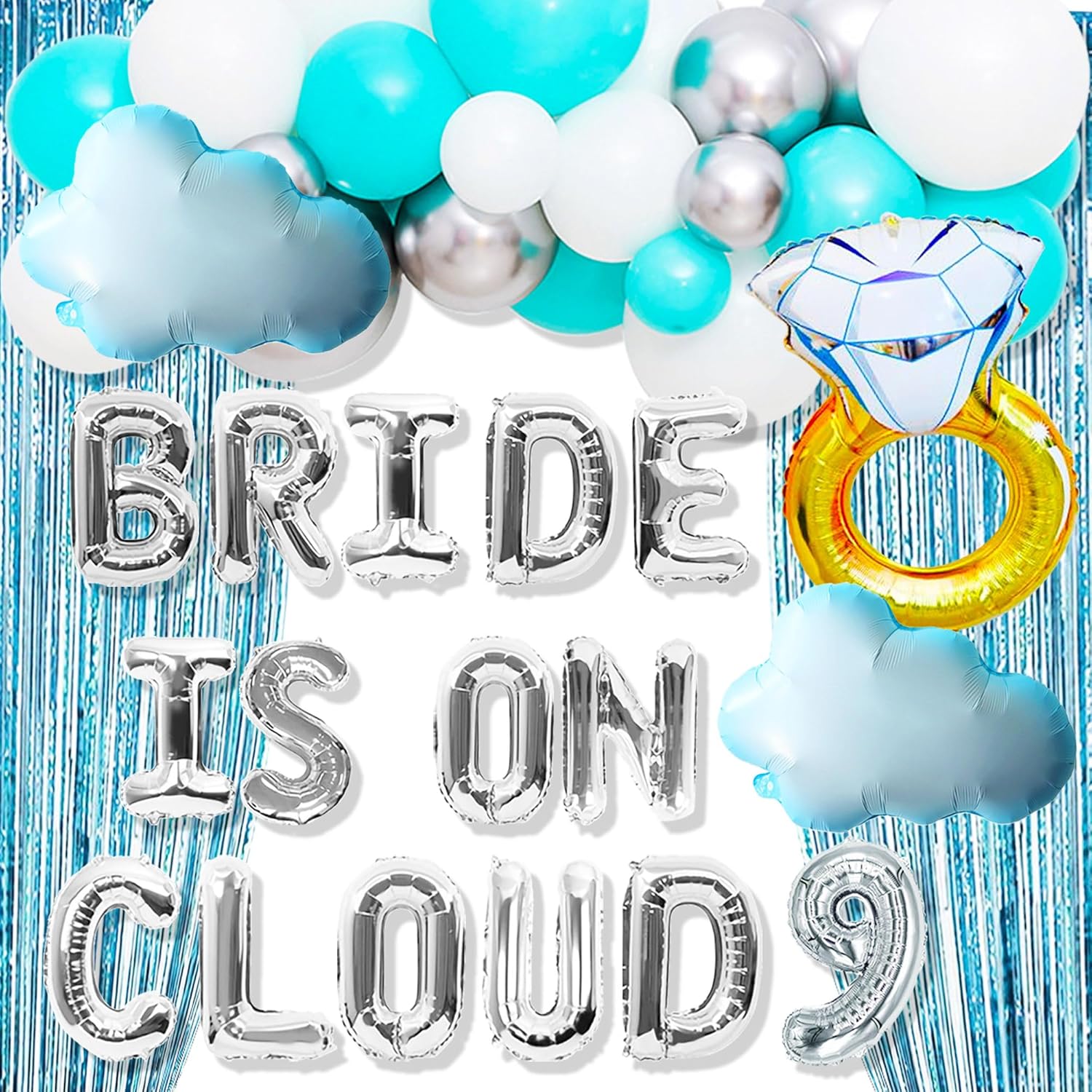 Amazon.com: LaVenty Luxury Bride is on cloud 9 Balloons Bride is on ...