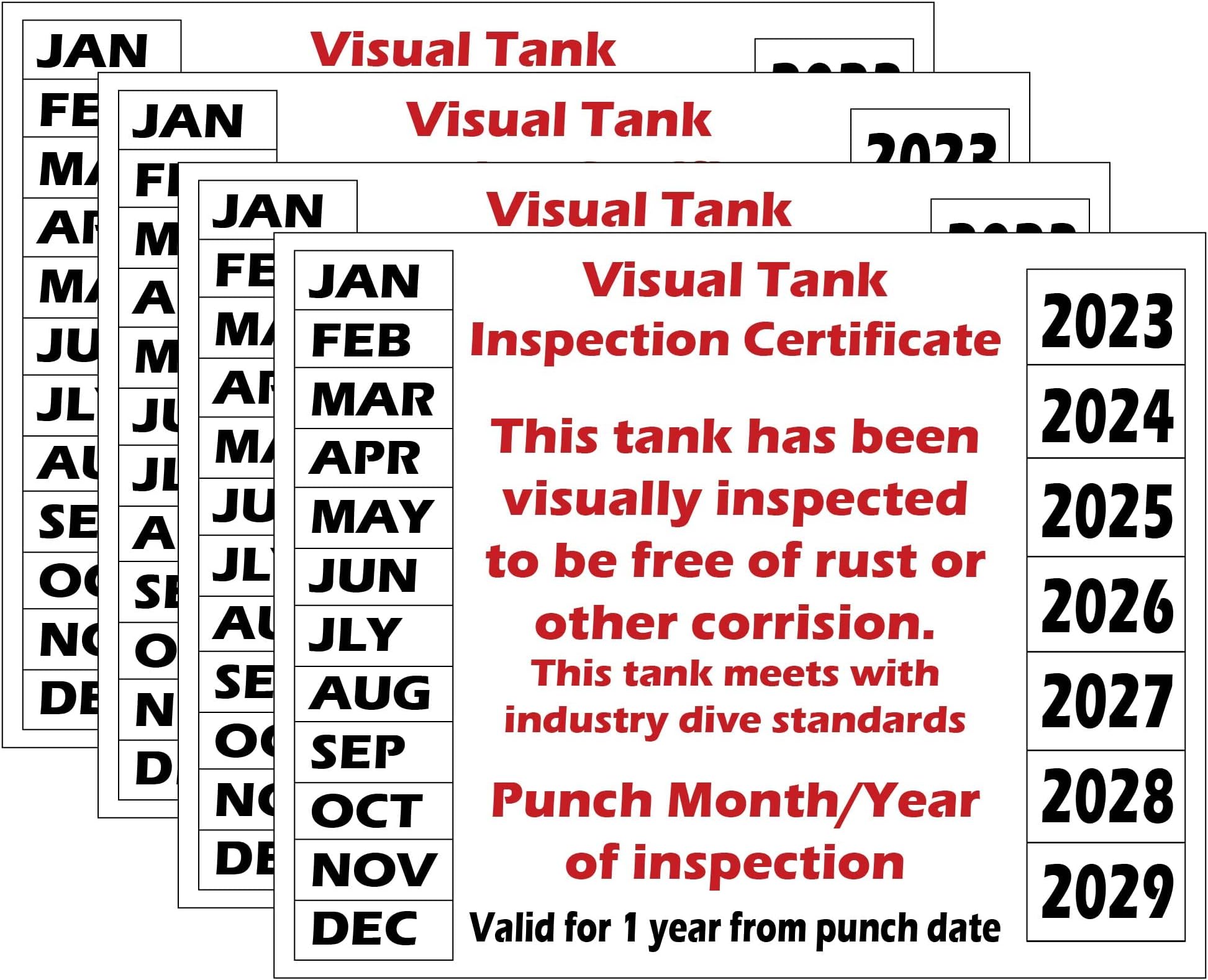 Amazon.com: (20 Pack) Visual Inspection Sticker Scuba Tank Diver Years ...