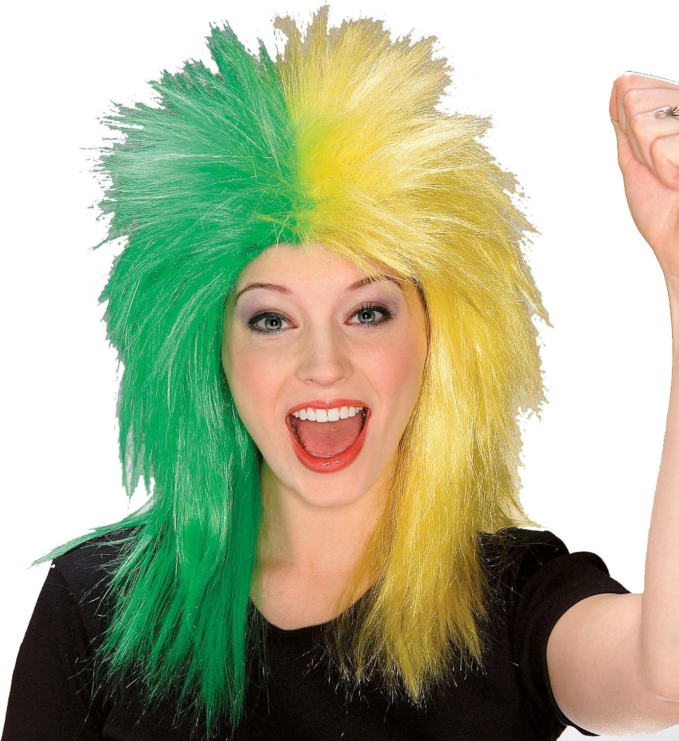 Amazon.com: Rubie's Costume Green and Yellow Sports Fan Wig : Clothing ...