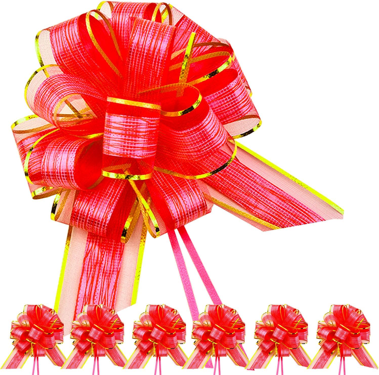 Amazon.com: OPSFALCON 6PCS Large Pull Bow Gift Wrapping Bows, Wedding ...