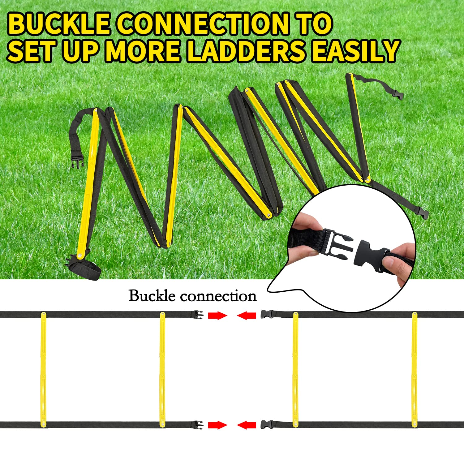 Snapklik.com : Socpuro Agility Ladder Speed Training Equipment 16FT 12 ...