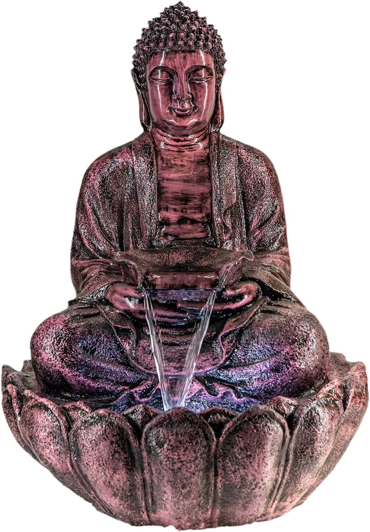 EXPLEASIA Embossed Leaf Buddha Water Fountain for Home, Office, Garden ...
