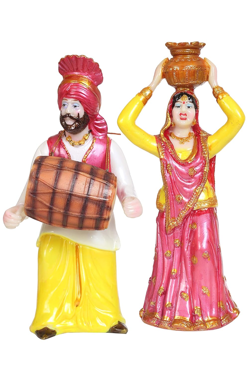 Buy BS Handicrafts Polystone Jago Dholi Set | Punjabi Culture showpiece ...
