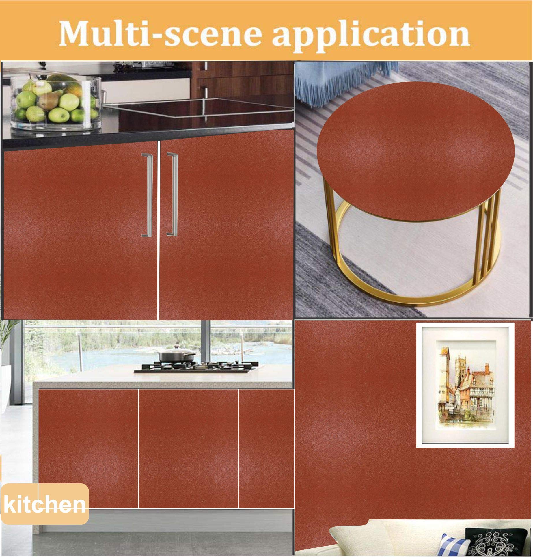 Buy Elton Fine Grain RedLight Brown Leather Soft Touch Self Adhesive ...