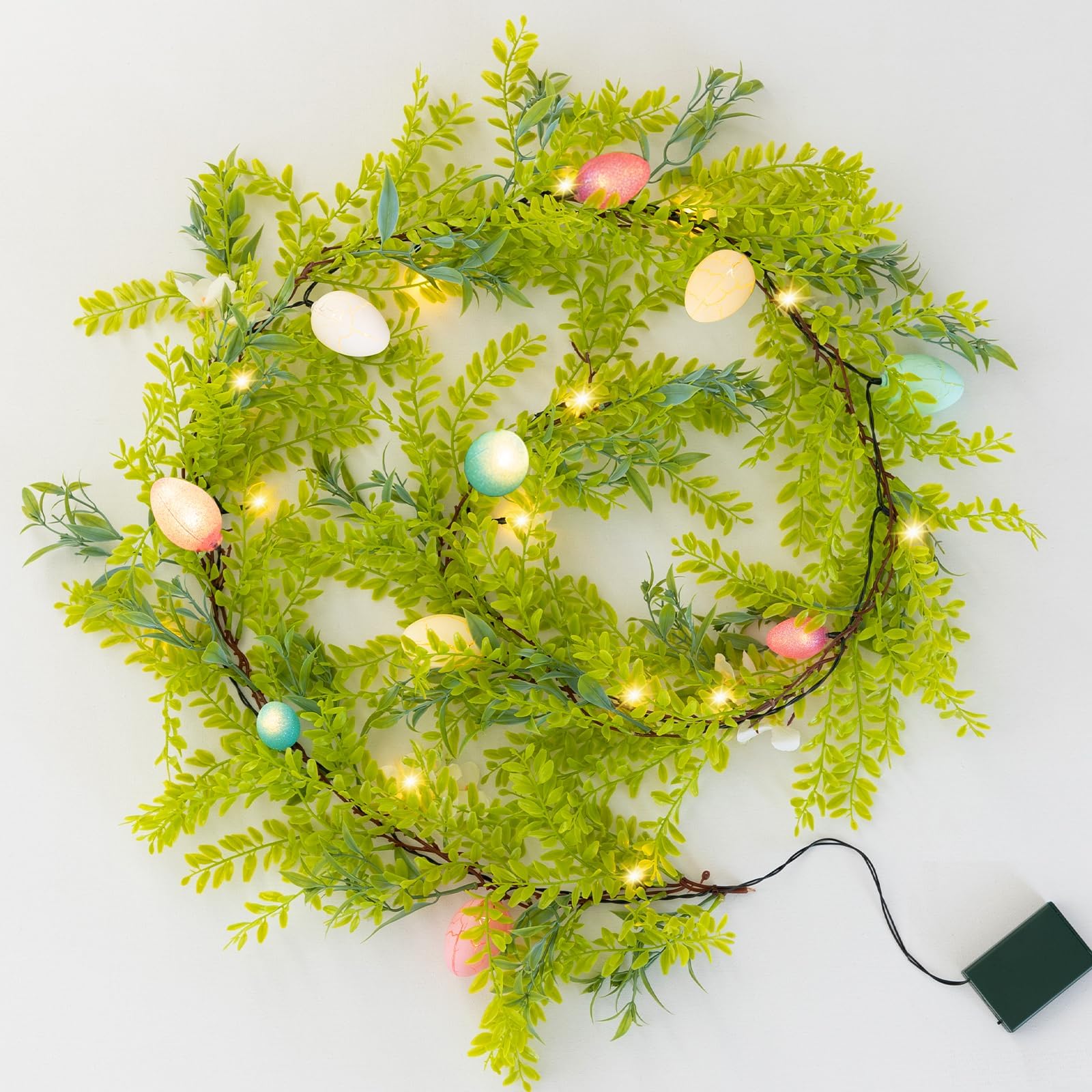 Amazon.com: 6.6FT Lighted Easter Garland with Easter Eggs, Artificial ...