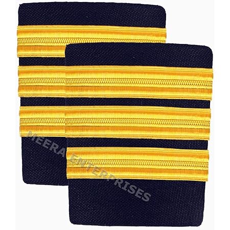 First Officer Epaulette (Blue)- 03 Golden Bar : Amazon.in: Jewellery