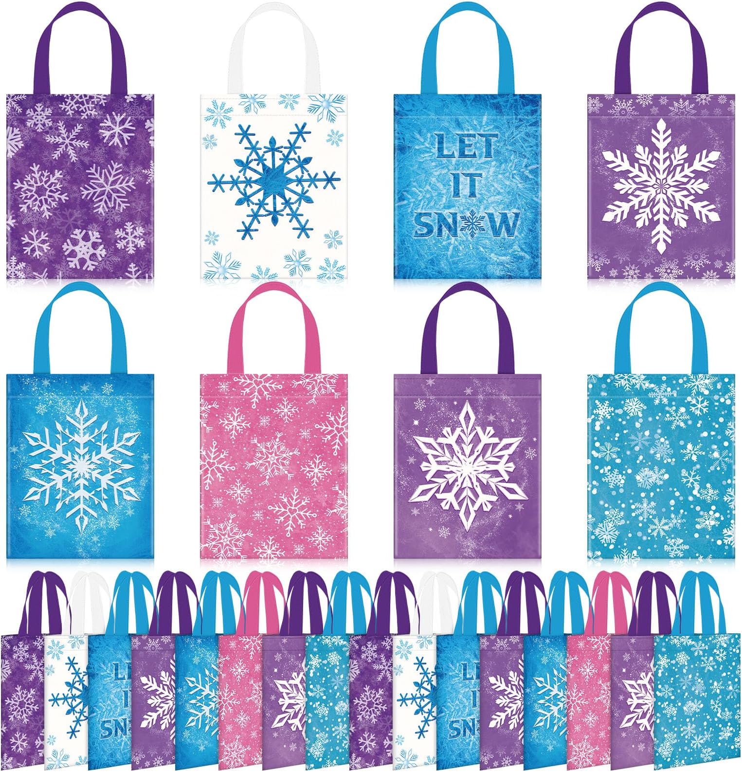 Amazon.com: Photect 32 Pieces Snowflake Party Favors Bags Bulk with ...