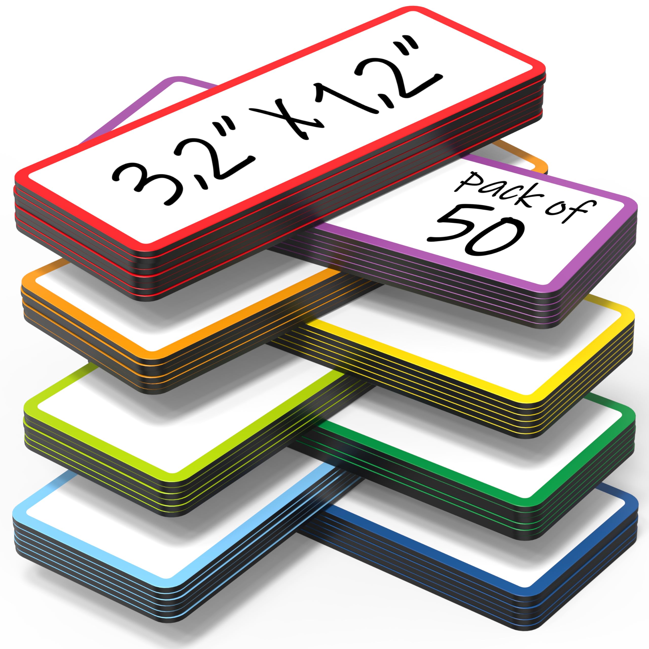 Buy 50 Pack Dry Erase Magnetic Labels 3.2x1.2 in - Magnetic Name Tags ...