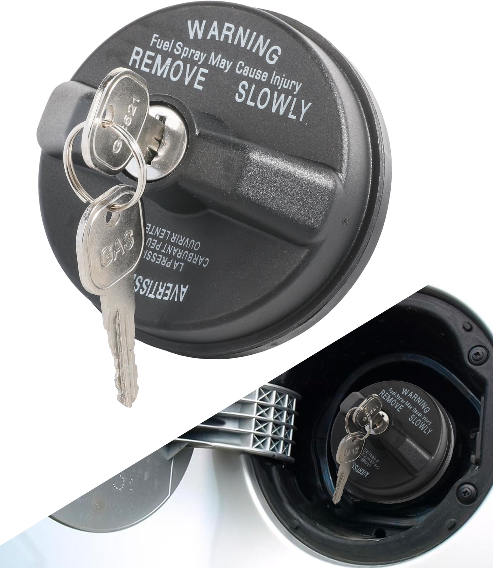 Amazon.com: RACOONA Gas Cap Lock and Key,Automotive Locking Gas Cap ...
