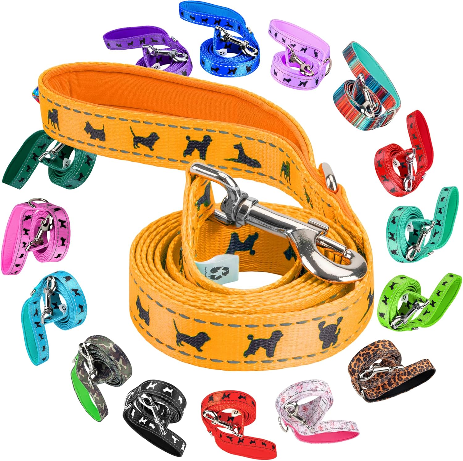 Amazon.com : EcoBark Dog Leash - Soft & Reflective Comfort Leashes with ...