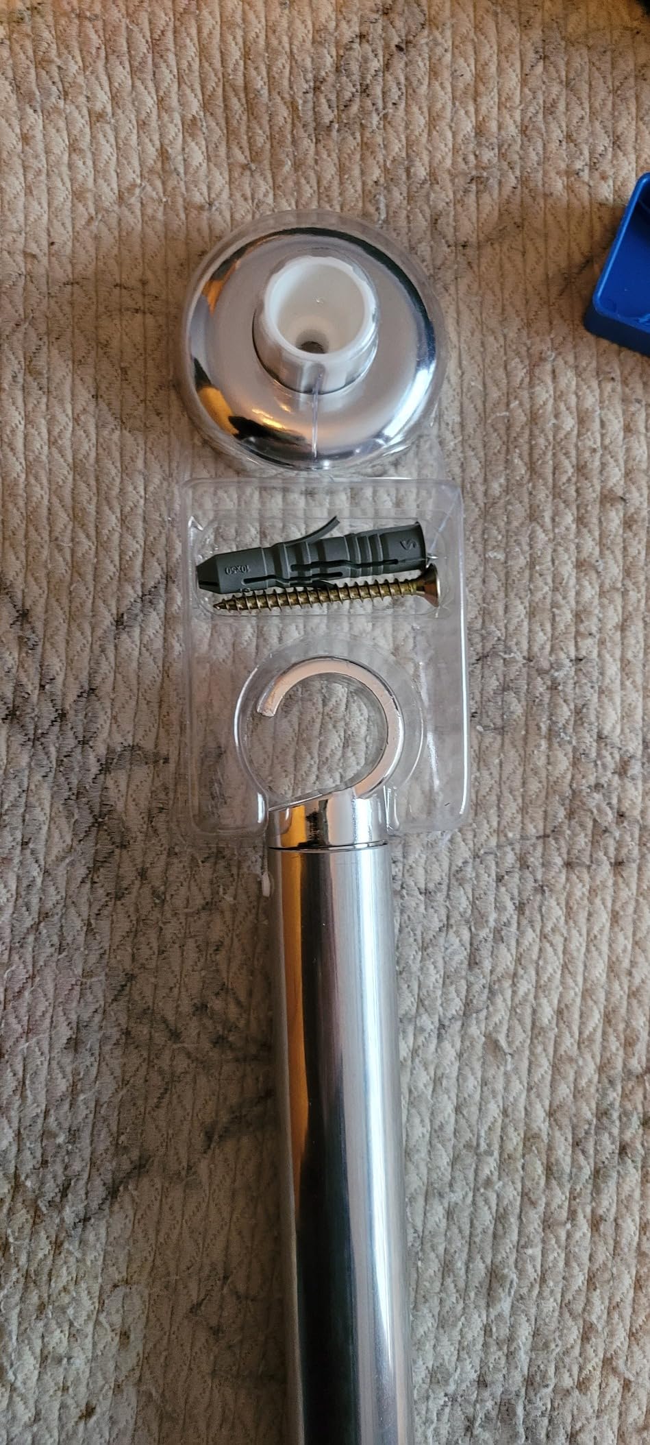 Shower Curtain Rail Ceiling Support 55cm Length Corner Rail Rod Bath ...