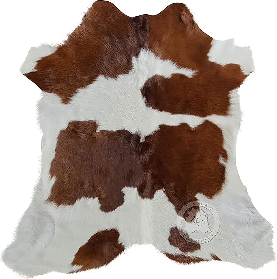Amazon.com: Sunshine Cowhides 100% Genuine Calf Hide Brown & White ...