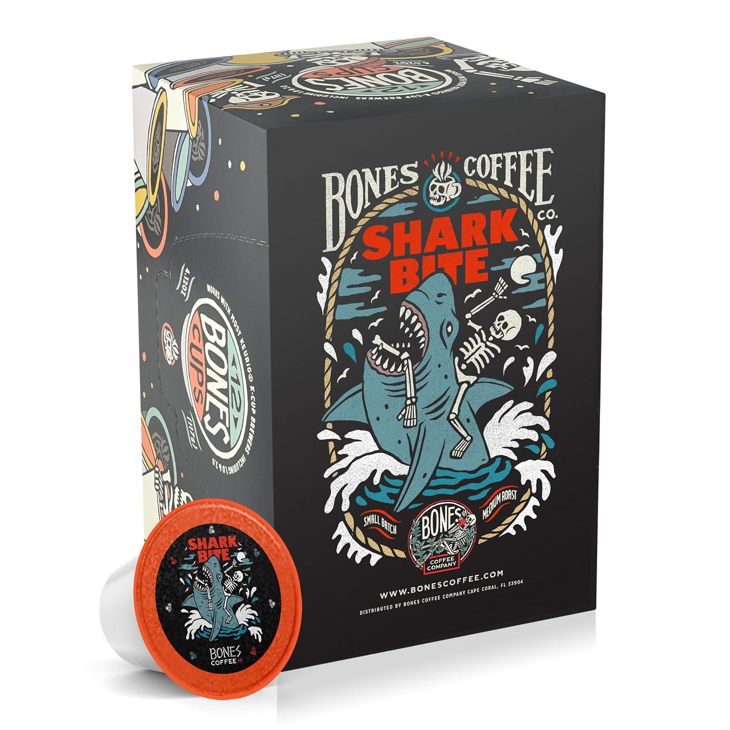 Amazon.com: Bones Coffee Company Flavored Coffee Bones Cups Shark Bite ...