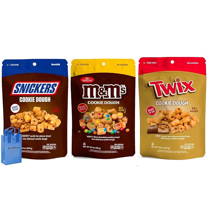 Amazon.com : NOSH PACK Edible Cookie Dough Bites Variety, M&M's ...