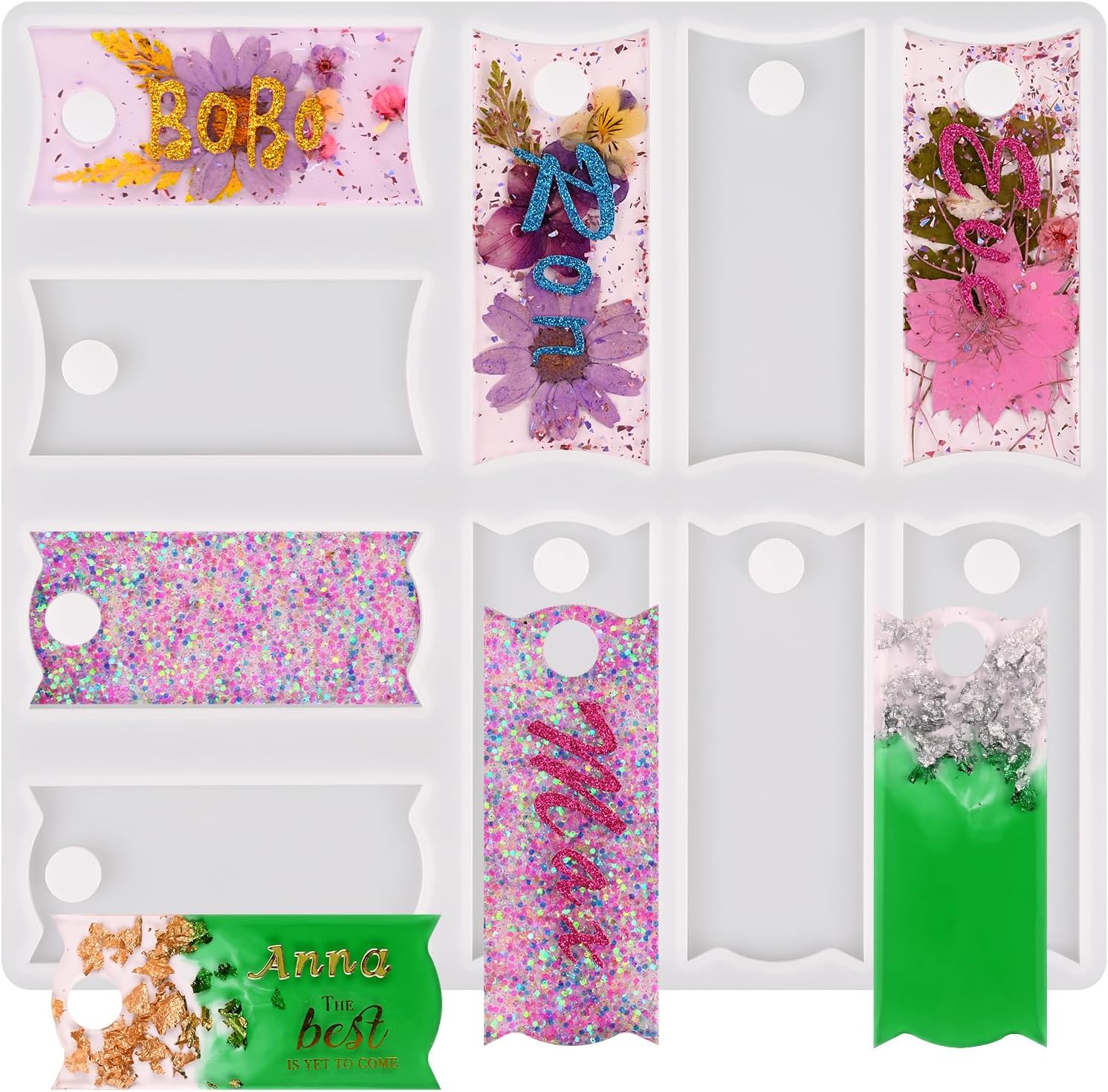 Actvty Name Plate Resin Molds for Stanley Cup Lid, 10 Cavities Name Tag ...