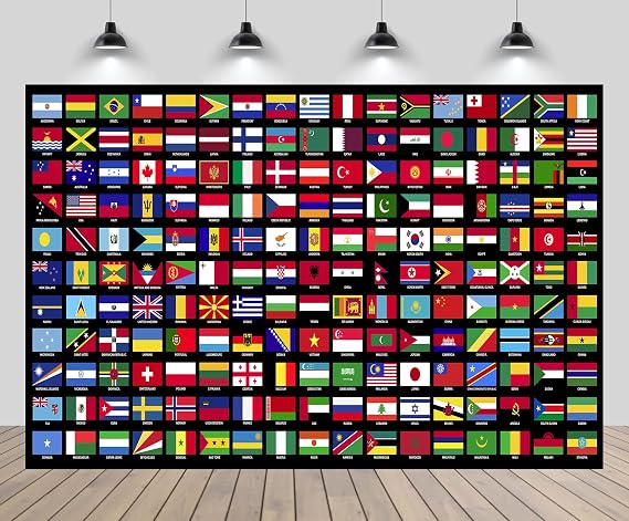 Amazon.com : chnywork 5x3ft World National Flags Backdrop International ...