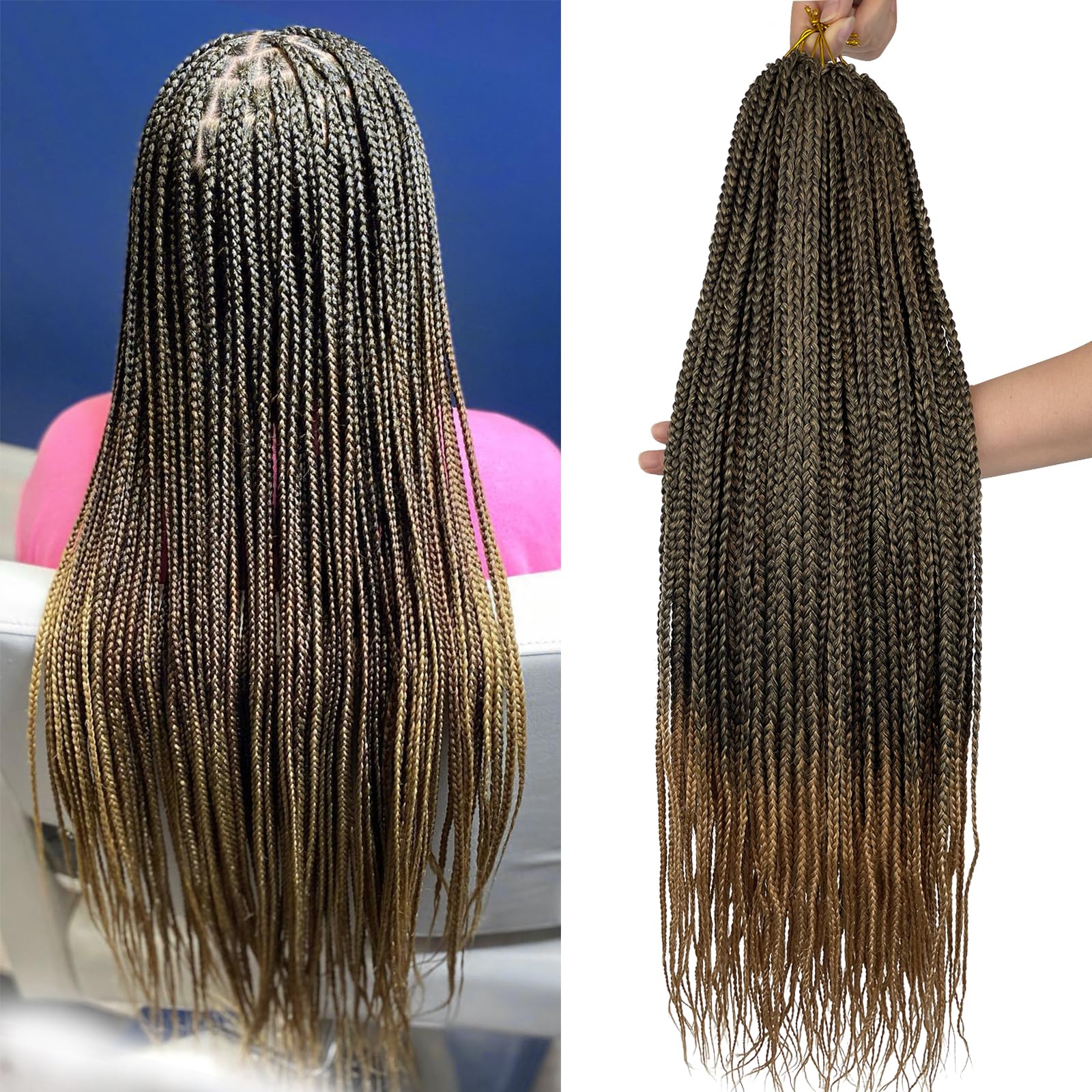 Amazon.com : Chicmoi Pre Looped Crochet Box Braids 24 Inch T27 Ombre ...
