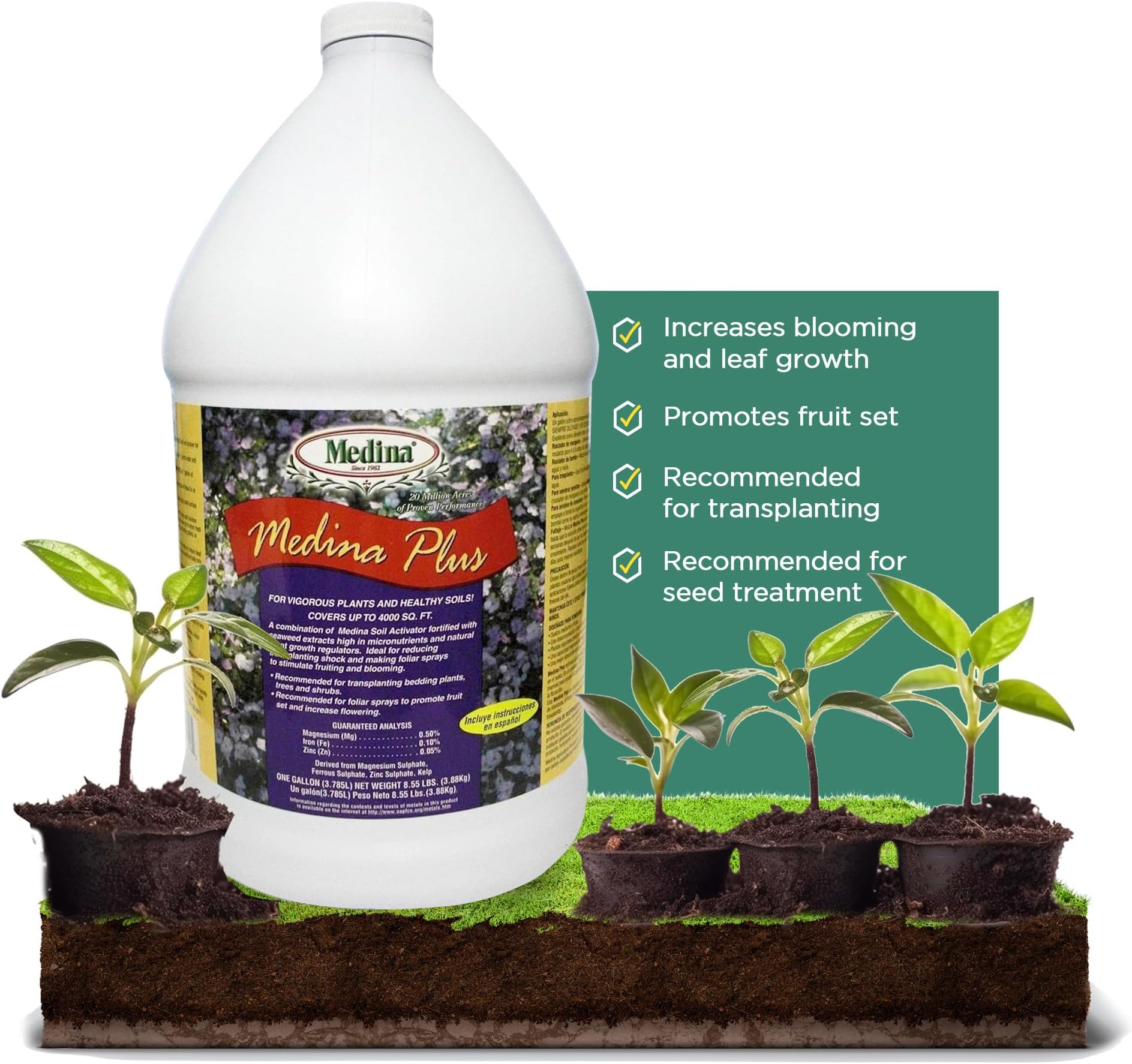 Amazon.com : Medina Humate Liquid Humic Acid 2000 Sq. Ft. Liquid Qt ...