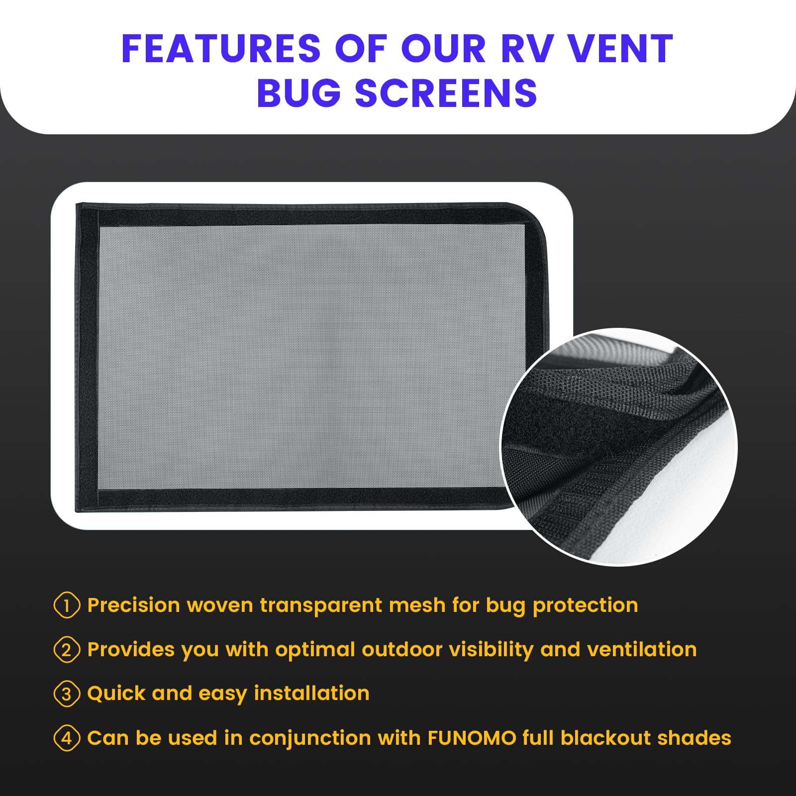 Snapklik.com : Funomo RV Vent Bug Screens, 23.25"L X 15.25"W, Universal ...