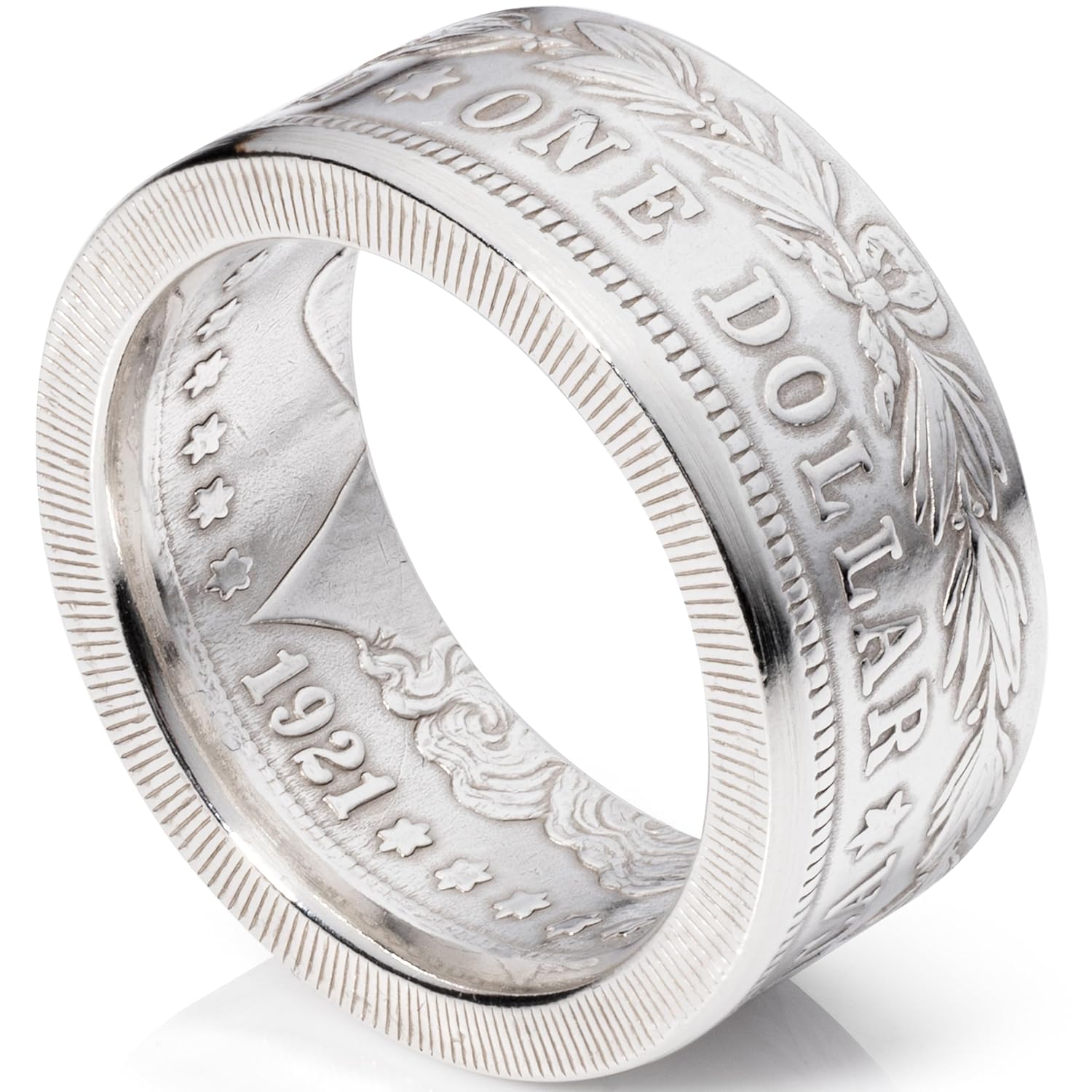 Amazon.com: Silver Mens Rings - Handcrafted 1921 Morgan Silver Dollar ...