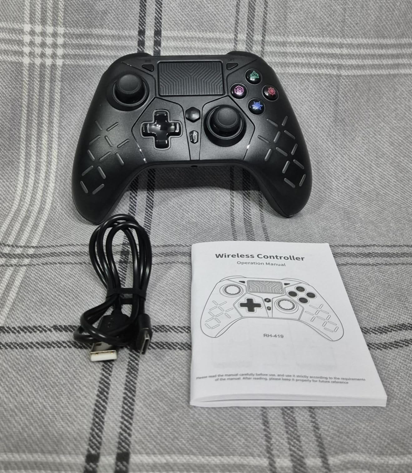 TURPOW Wireless Controller for PS-4 Gamepad Remote Control with Dual Motor Vibration/6-Axis ...