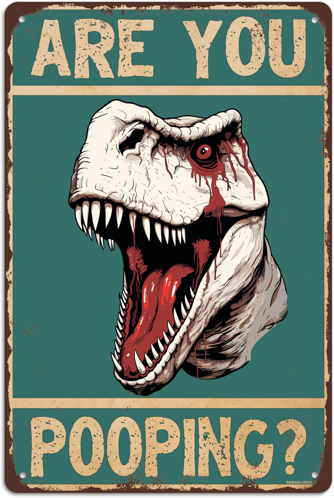 Amazon.com: EMOHAT Funny Dragon Metal Tin Sign Extinction Sucks Wash ...