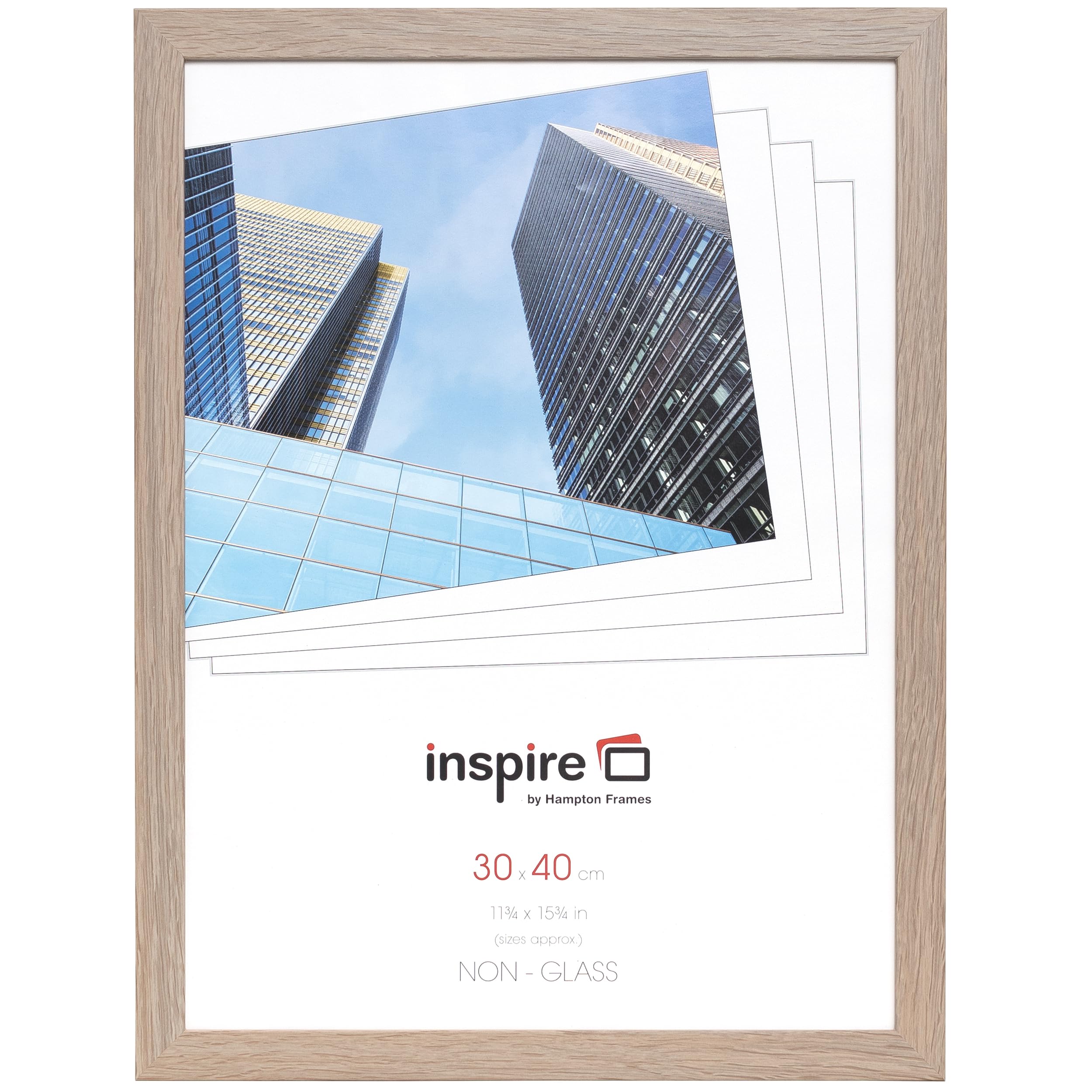 Hampton Frames SORBONNE 30x40cm Pack of 1 Oak Effect Picture Frame ...