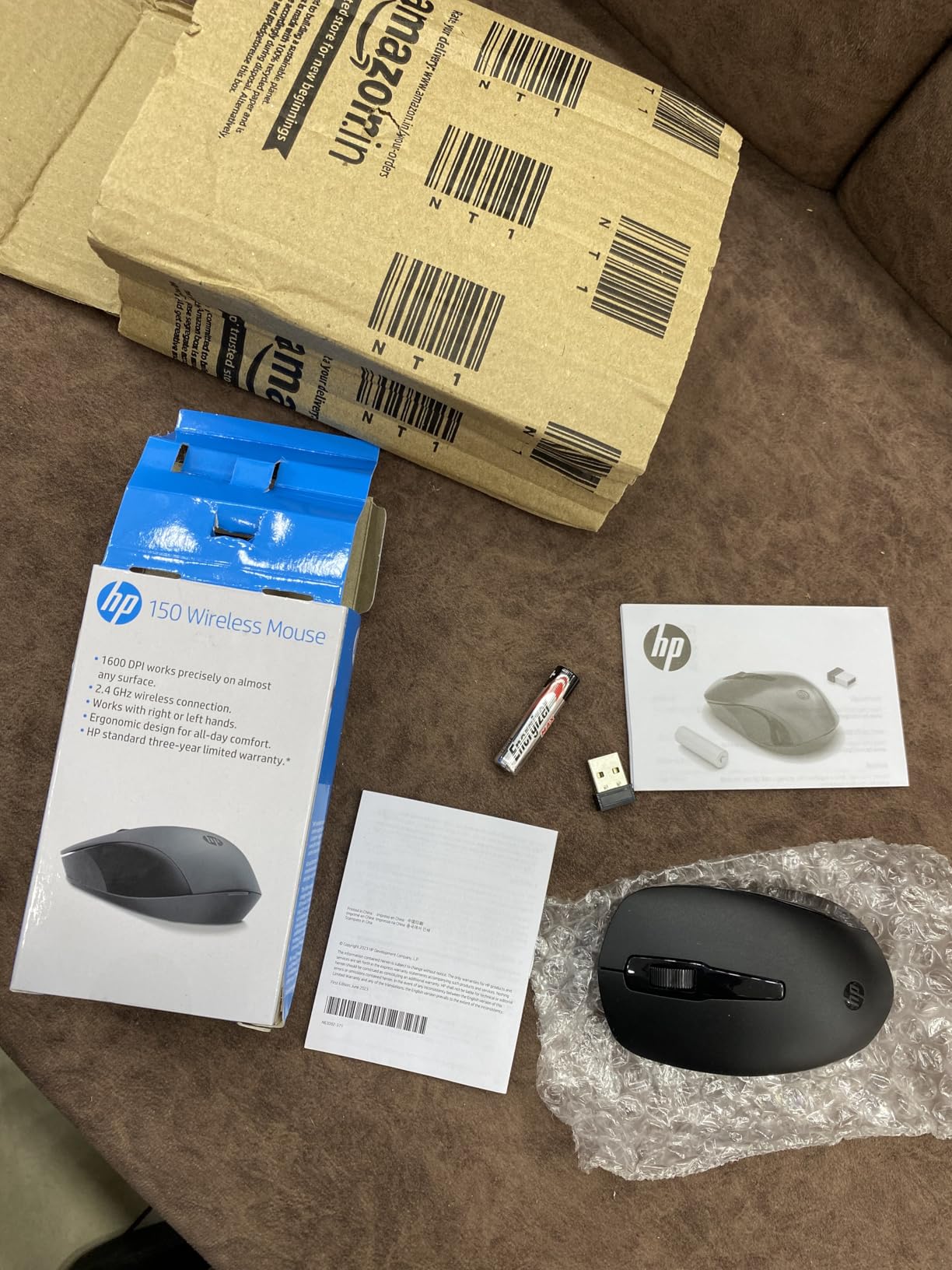 Amazon.in: Buy HP 150 Wireless Mouse,1600 DPI, 10 m Range, 2.4 GHz USB ...