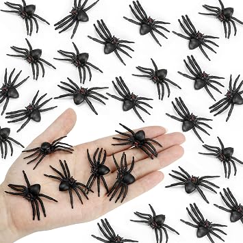 Amazon.com: Halloween Realistic Spider, 30 PCS Fake Plastic Spider ...