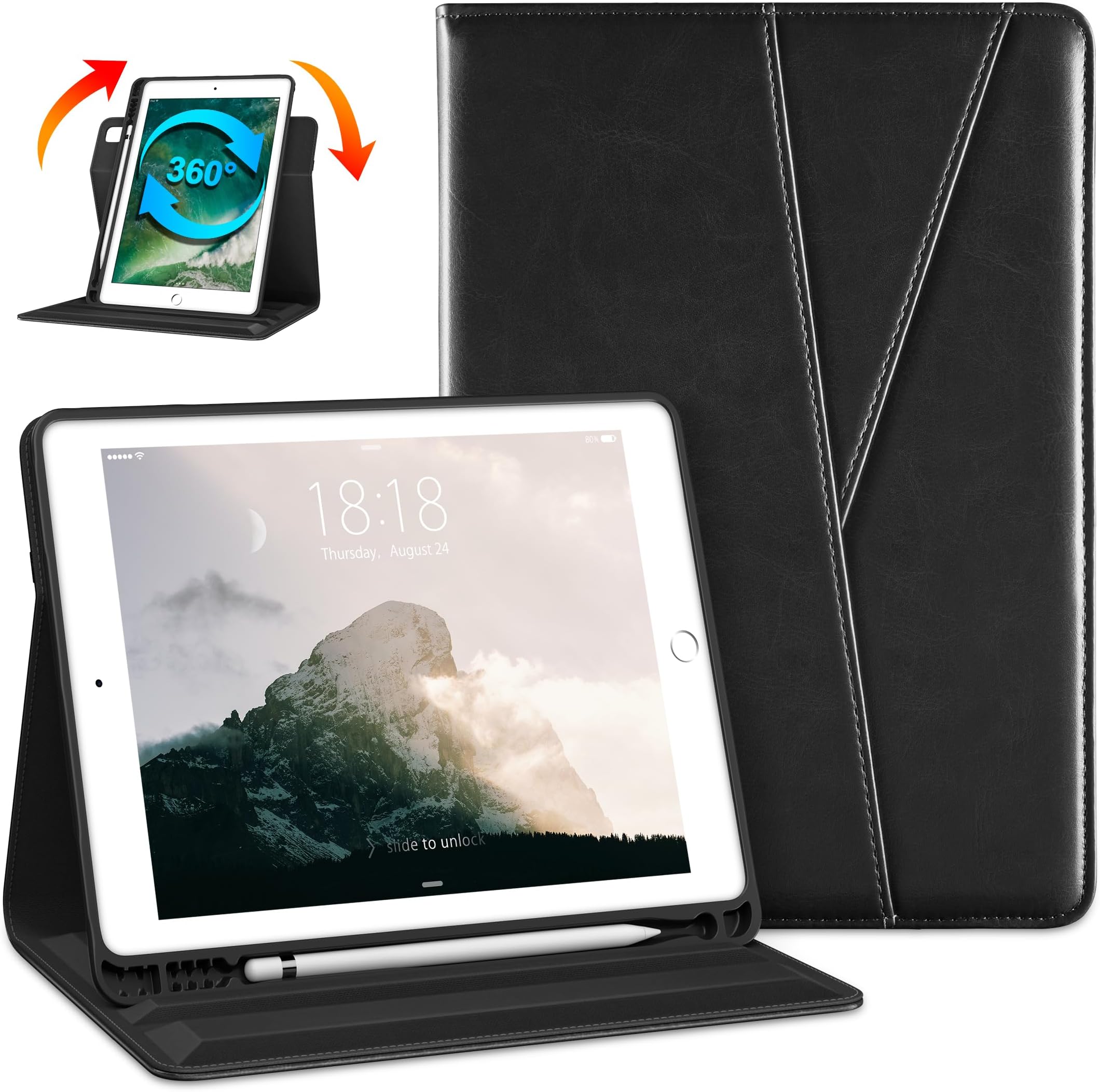 Amazon.com: Fintie Rotating Case for iPad 6th / 5th Generation (2018/ ...