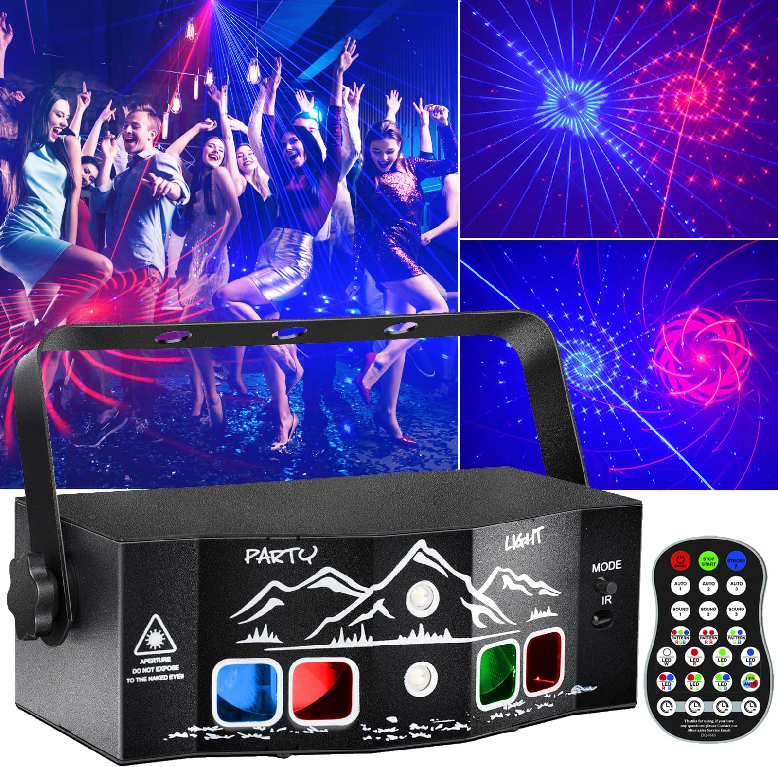 Amazon.com: Party Lights, Sound Activated Stage Laser Lights with ...