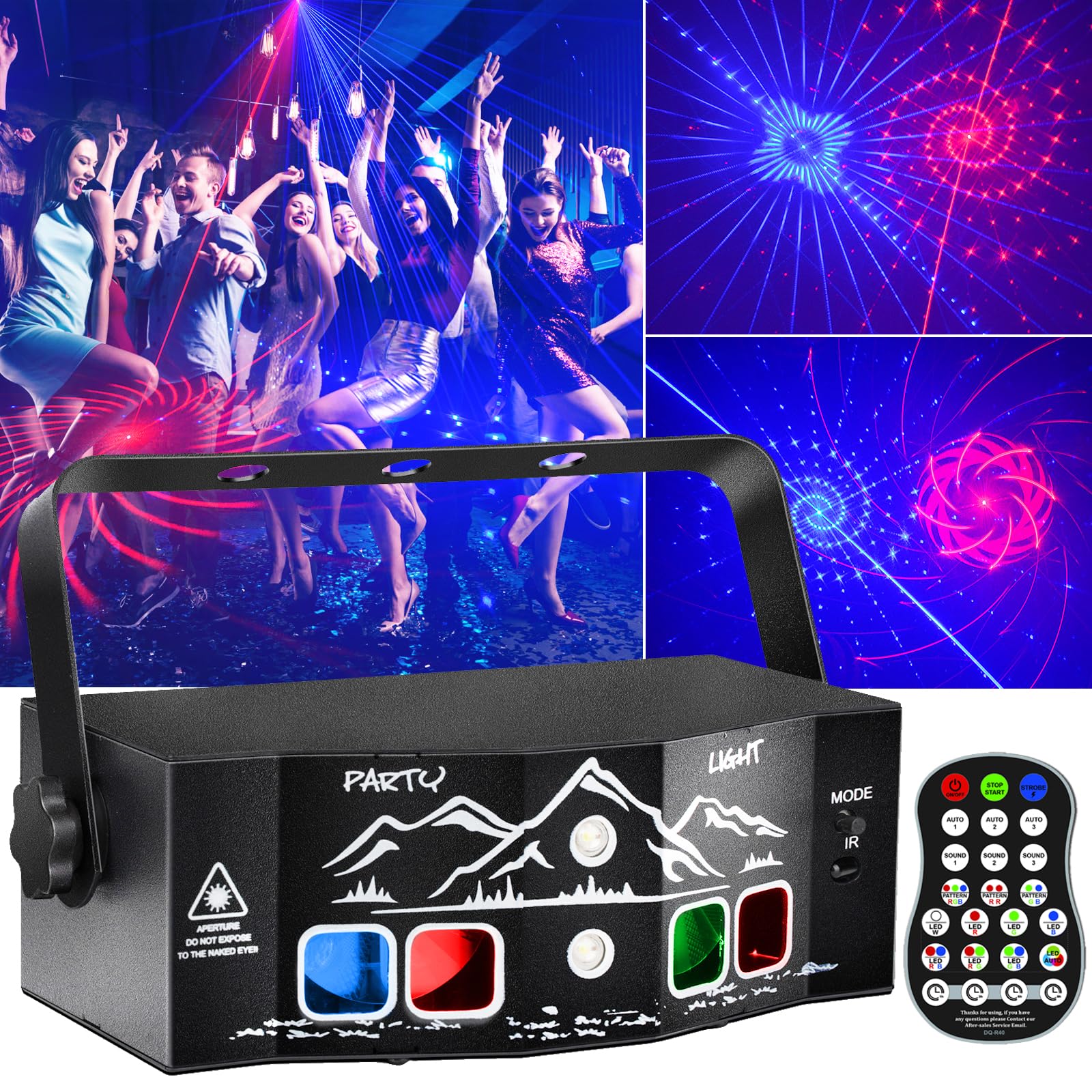 Amazon.com: Party Lights, Sound Activated Stage Laser Lights with ...