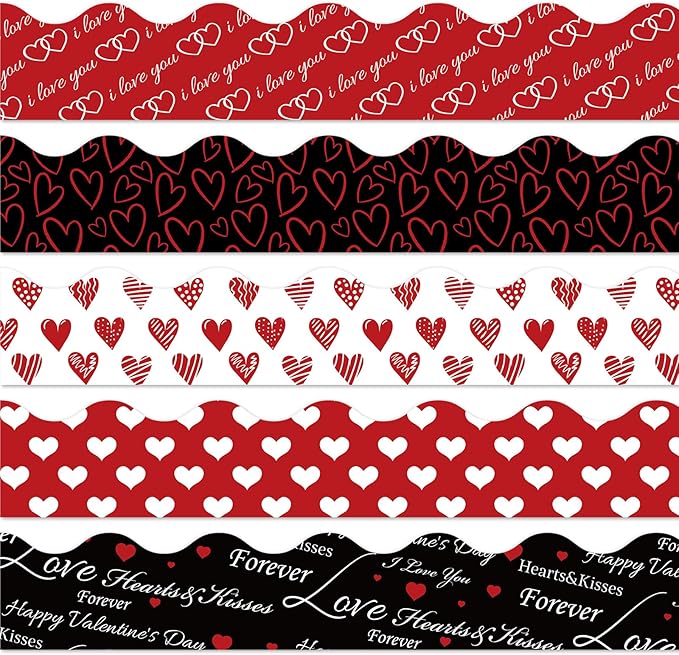 Amazon.com: AnyDesign 60Pcs Valentine's Day Bulletin Board Borders ...