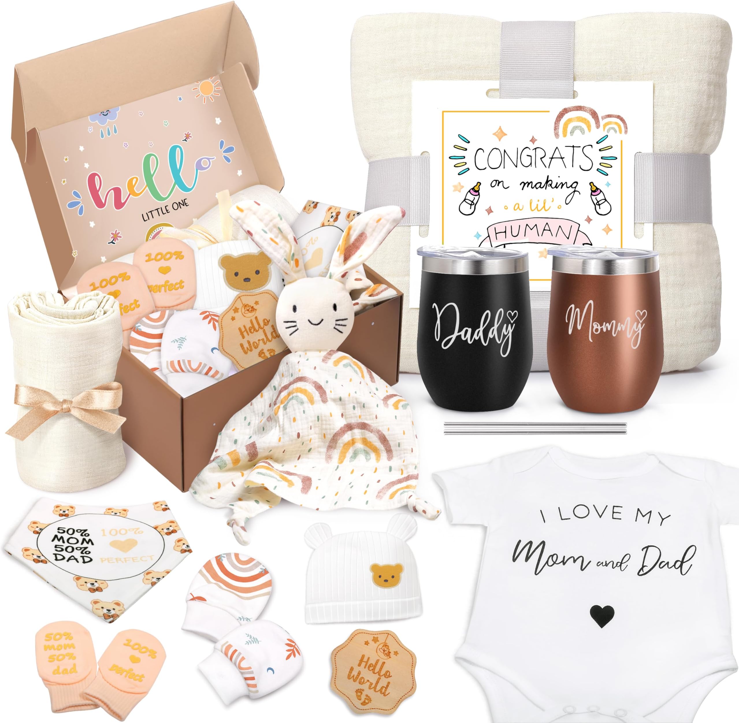 Amazon.com : Pregnancy Gifts for First Time Moms - New Parents Gift Set ...
