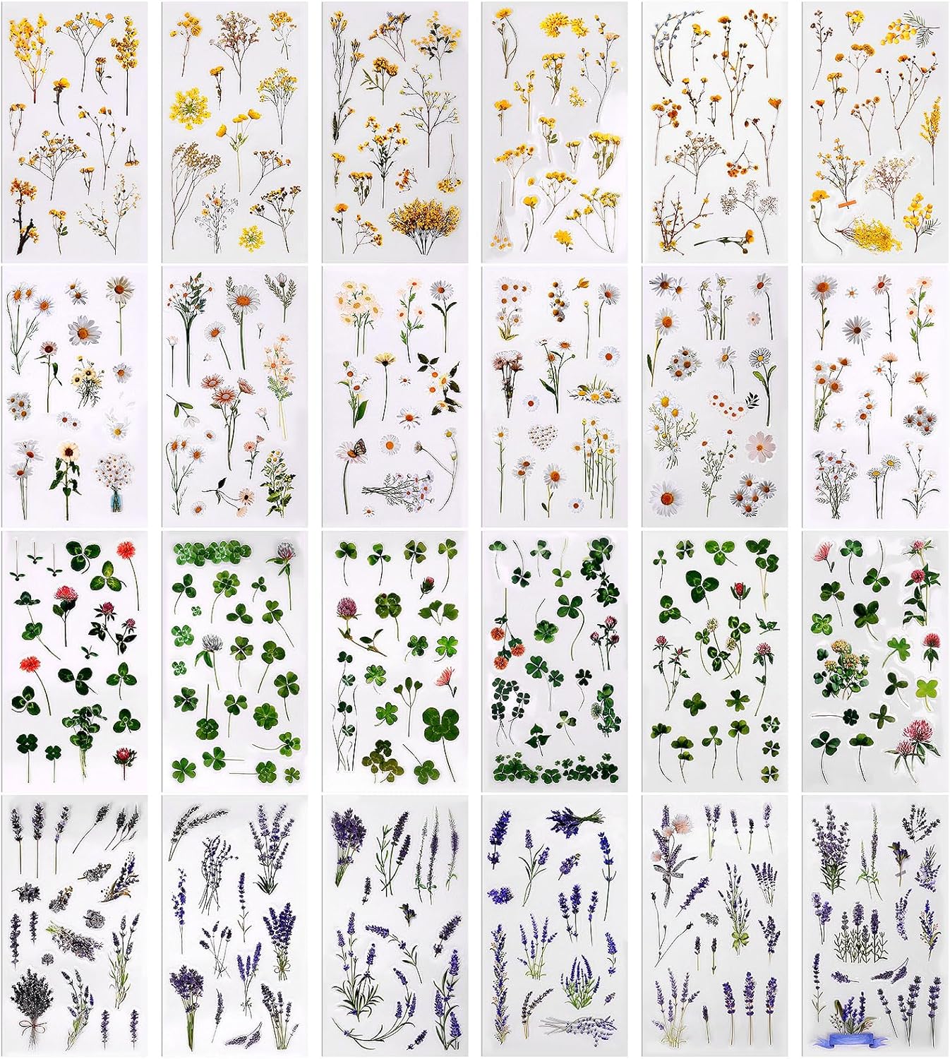 Amazon.com: KSIWRE 370 PCS Clear Flower Stickers for Scrapbooking,Self ...
